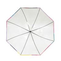 China PVC Transparent Dome Umbrella 23 Inches Fiberglass Ribs Auto Open Custom Logo for sale
