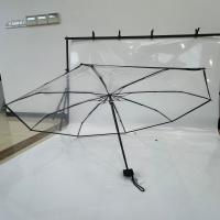 China 21 Inches 5 Folding Coverage Transparent Umbrella For Rain Manual Open Function for sale