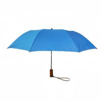 China Metal Frame 2 Folding 23 Inch Wooden Handle Customizable Umbrella for sale