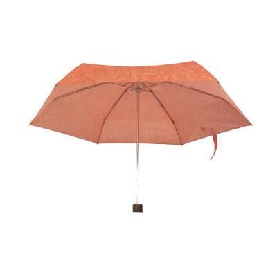 China 19 Inch 5 Fold Manual Umbrella with 6 Ribs Metal Frame Pongee Fabric for sale