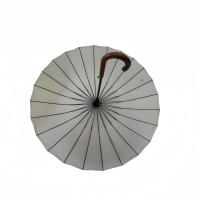China 23 Inch Windproof Wooden Handle Umbrella 190T Pongee Fabric 24 Ribs 104cm Open Diameter for sale
