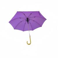 China Stay Dry 23 Inch Straight Wooden Handle Umbrella 8 Ribs Windproof Auto Open for sale