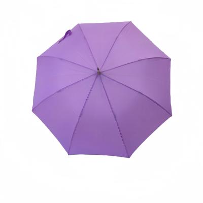 China Stay Dry 23 Inch Straight Wooden Handle Umbrella 8 Ribs Windproof Auto Open for sale