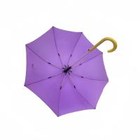 China Stay Dry 23 Inch Straight Wooden Handle Umbrella 8 Ribs Windproof Auto Open for sale