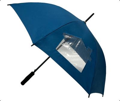 China Auto Open Manual Close 25 Inch Full Fiberglass Golf Umbrella with Transparent Window 190T Pongee for sale