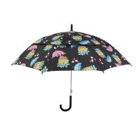 China Kids Compact Umbrella 19 Inch Owl Print Chrome Plated Steel Shaft Custom Logo for sale