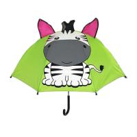 China 15 Inch Kids Auto Open Manual Close Umbrella with Animal Ears Pongee Fabric for sale