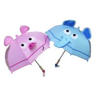China 15 Inch Kids Cartoon Umbrella with Animal Ears and Transparent Window Pongee Fabric for sale