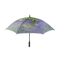 China Custom Logo 27 Inch Auto Open Golf Umbrella Metal Fiberglass Frame 190T Pongee for sale