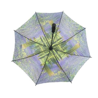 China Custom Logo 27 Inch Auto Open Golf Umbrella Metal Fiberglass Frame 190T Pongee for sale