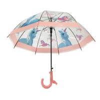 China 19 Inch Kids Compact Umbrella POE Fabric Unicorn Printing Chrome Steel Shaft for sale