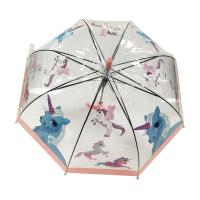China 19 Inch Kids Compact Umbrella POE Fabric Unicorn Printing Chrome Steel Shaft for sale