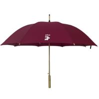 China Windproof Burgandy Golf Parasol  Compact Golf Raincoat With Bamboo Handle for sale