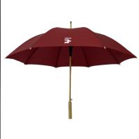 China Windproof Burgandy Golf Parasol  Compact Golf Raincoat With Bamboo Handle for sale