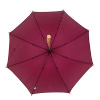 China Windproof Burgandy Golf Parasol  Compact Golf Raincoat With Bamboo Handle for sale