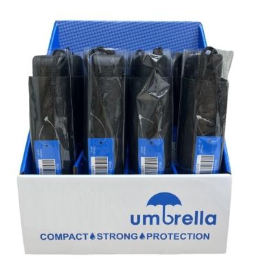China Pongee Foldable Umbrella 25cm Length 94cm Diameter 8 Ribs Display Box for sale