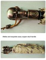 China 23 Inch 3-Fold Auto Open Close Umbrella with Copper Skull Handle for sale