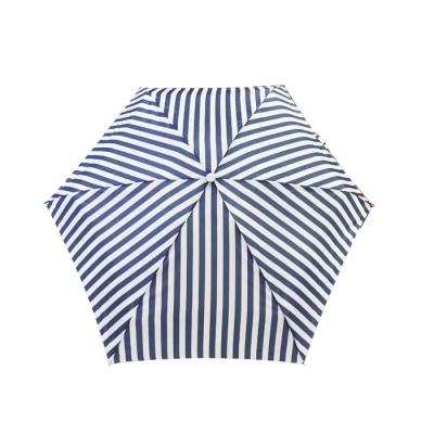 China 5 Fold Compact Umbrella 6 Ribs Pongee Fabric Lightweight Windproof Rain Protection for sale