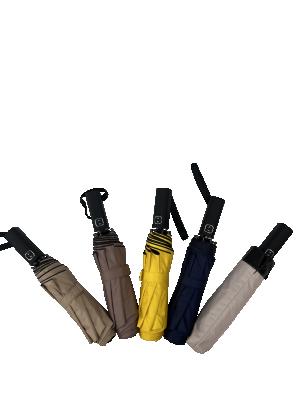 China Custom Logo 8 Ribs Fully Automatic Folding Umbrella 105cm Rainproof Polyester for sale