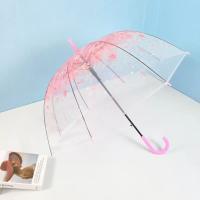 China Transparent Flower Golf Umbrella 97cm Auto Open Fiberglass Ribs Windproof for sale