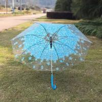 China Transparent Flower Golf Umbrella 97cm Auto Open Fiberglass Ribs Windproof for sale