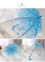 China Transparent Flower Golf Umbrella 97cm Auto Open Fiberglass Ribs Windproof for sale