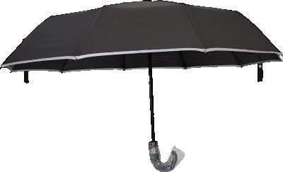 China Large Automatic Travel Umbrella 103cm Open Diameter Fiberglass Ribs Reflective Edge Trim for sale