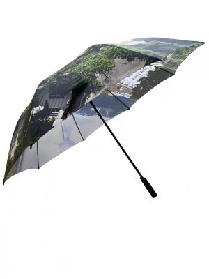 China Large Golf Umbrella 140cm Fiberglass Frame Shaft Windproof Custom Logo for sale