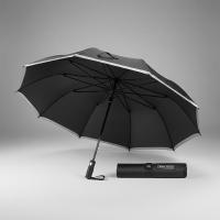 China Large Automatic Travel Umbrella 103cm Open Diameter Fiberglass Ribs Reflective Edge Trim for sale