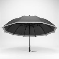 China Large Automatic Travel Umbrella 103cm Open Diameter Fiberglass Ribs Reflective Edge Trim for sale