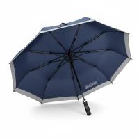 China Large Automatic Travel Umbrella 103cm Open Diameter Fiberglass Ribs Reflective Edge Trim for sale