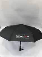 China Wooden Handle Umbrella 23 Inch Fiberglass Frame Pongee Canopy Folding for sale