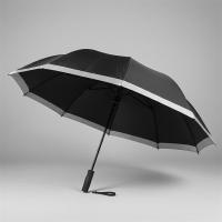 China Large Automatic Travel Umbrella 103cm Open Diameter Fiberglass Ribs Reflective Edge Trim for sale