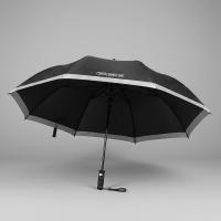 China Large Automatic Travel Umbrella 103cm Open Diameter Fiberglass Ribs Reflective Edge Trim for sale