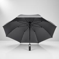 China Large Automatic Travel Umbrella 103cm Open Diameter Fiberglass Ribs Reflective Edge Trim for sale