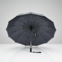China Large Automatic Travel Umbrella 103cm Open Diameter Fiberglass Ribs Reflective Edge Trim for sale