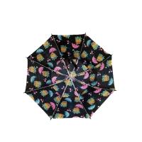 China Plastic Handle Kids Compact Umbrella Lightweight Durable Pongee Fabric Rain Protection Easy Carry Folding Design for sale