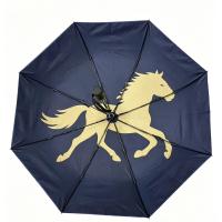 China 21 Inch 3-Fold Auto Open Close Umbrella Pongee Fabric Digital Print Horse Pattern for sale