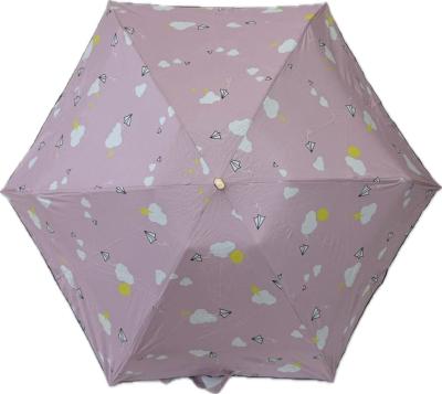 China LX2605 6-Rib Windproof 5-Fold Manual Umbrella Black Coated Canopy Custom Printing Business Gift for sale