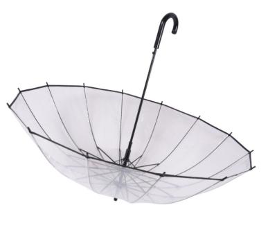 China UP 23 Inch Manual Open Transparent Rain Umbrella Metal Shaft Clear Canopy for sale