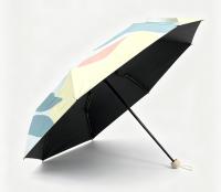 China Fashion Design Windproof Girl Portable Sunny & Rainy Protection Manual Three Folding Umbrella Daily Travel for sale