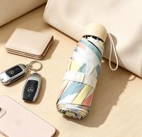 China Fashion Design Windproof Girl Portable Sunny & Rainy Protection Manual Three Folding Umbrella Daily Travel for sale