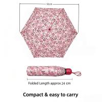 China Customize Pink Portable Woman Floral Manual Three Folding Umbrella Travel Daily for sale