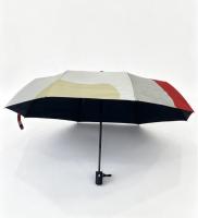 China Stylish Color Matching Auto Open Compact Umbrella Anti-UV Black Glue Fabric Windproof Foldable Umbrella Daily Commute Camping for sale