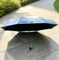 China Sky Blue Compact Travel Umbrella Shading Layer Anti-UV Wind Resistant Manual Folding Umbrella Outdoor Camping for sale