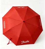 China Custom Printed Red Foldable Umbrella 8 Ribs Waterproof Sun Protection Business Commute Gift Umbrella for sale