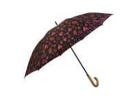 China 8K Fashion J Handle Wooden Stick Umbrella 23 Inch with Custom Logo Printing Options for sale