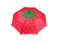 China 23 Inch Children's Strawberry Print Auto Open Umbrella with Metal Frame and 100-103cm Coverage for sale