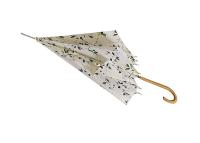 China Small Printed Straight Bone Wooden Stick Umbrella , Ladies Automatic Umbrella for sale