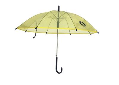 China Compact Child's Clear Umbrella with 60cm Diameter and 8mm Metal Shaft - Yellow POE Materials Plastic Hook Handle for sale